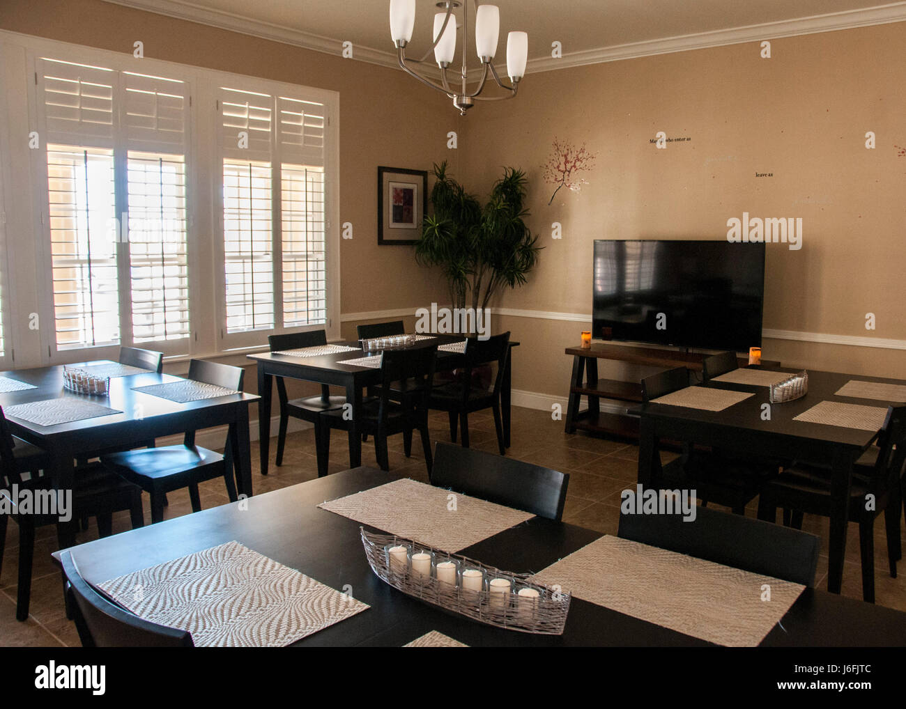 A newly-renovated shared dining room is available for families of ...