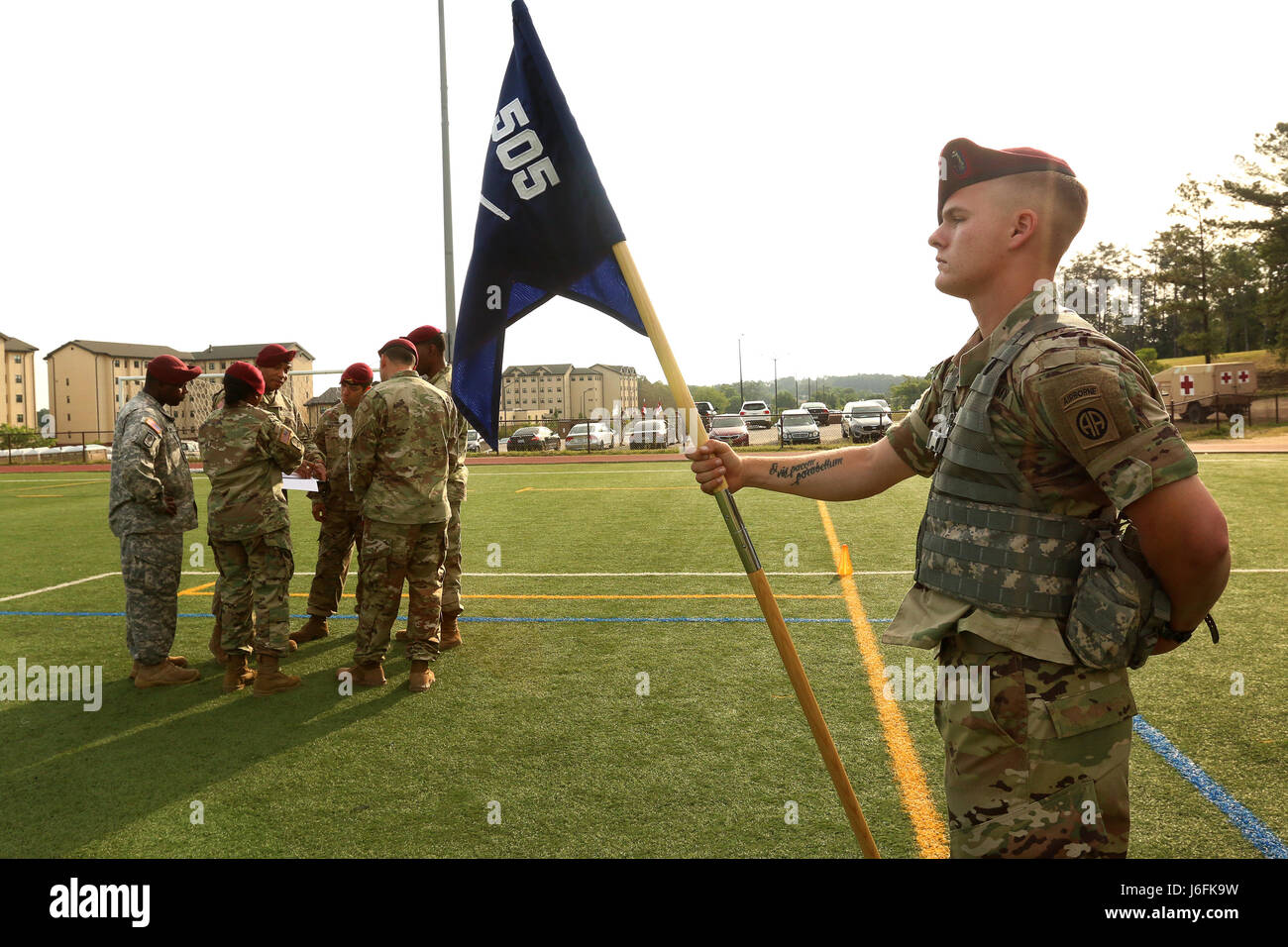 A Paratrooper from the 1st Battalion, 505th Parachute Infantry Regiment ...