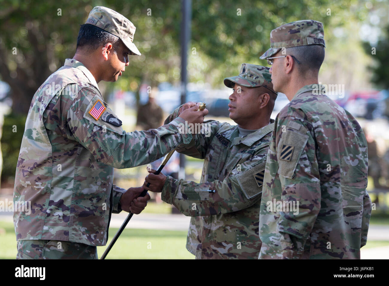 Sgt. Maj. Steven Cisneros (left), 3rd Infantry Division operations ...