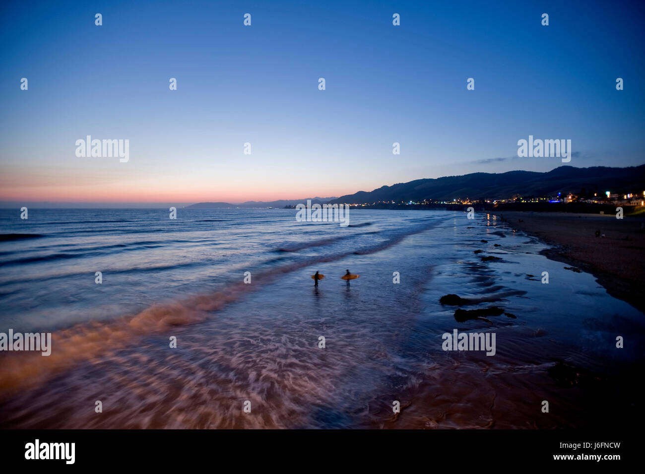 night nighttime beach seaside the beach seashore usa evening california ...