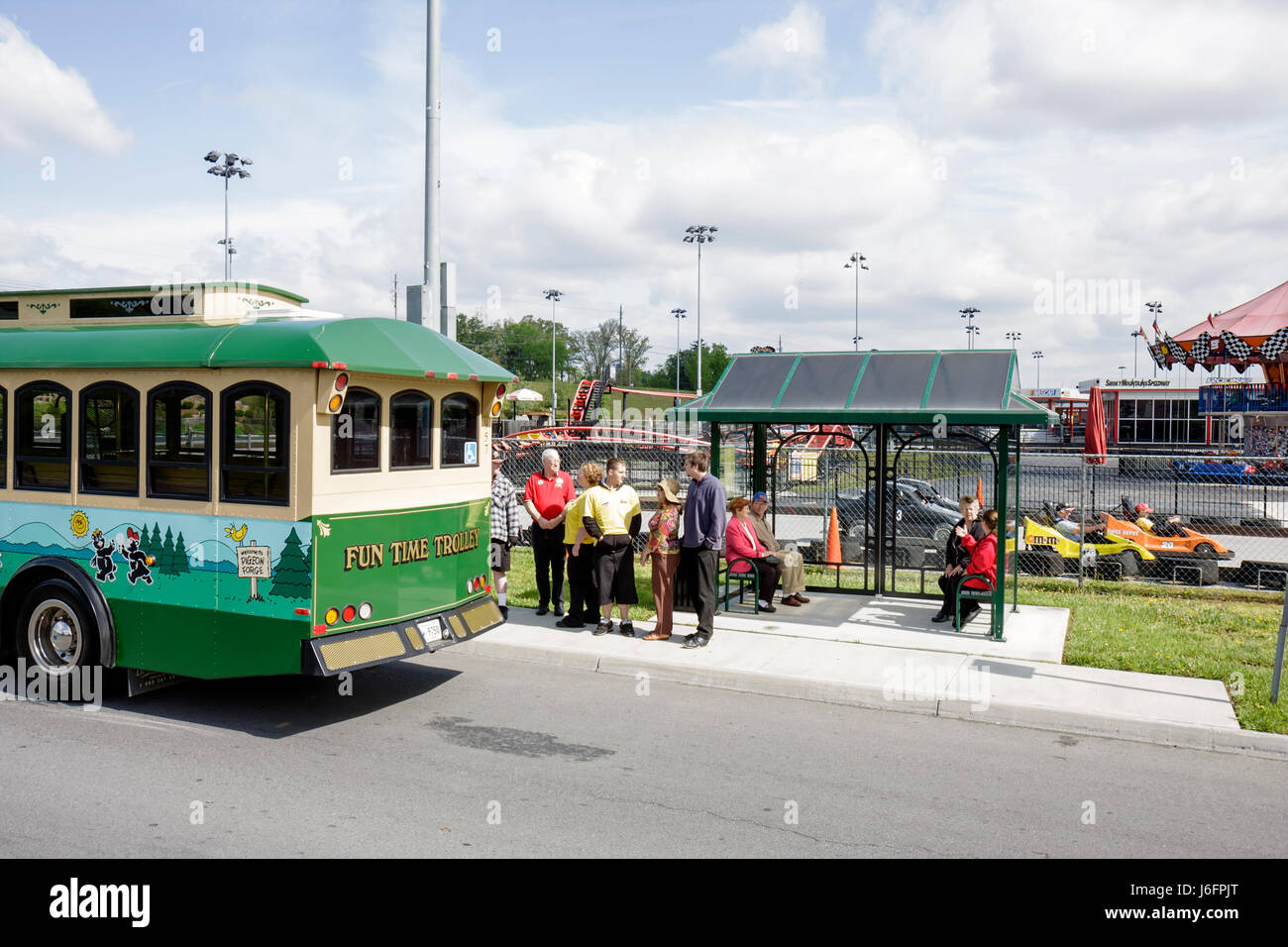 Sevierville Tennessee,Smoky Mountains,NASCAR Speedpark Trolley Stop,men ...