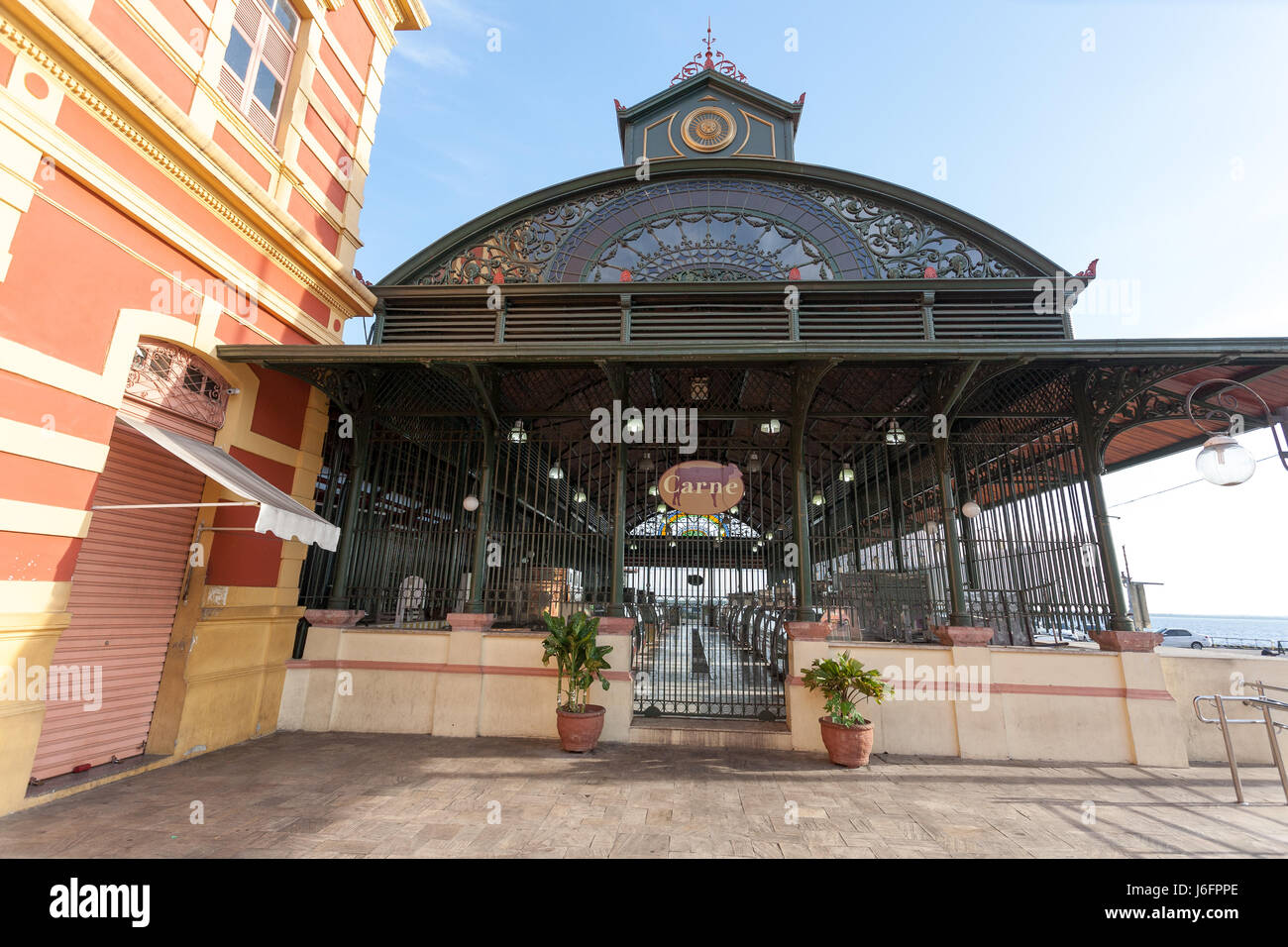 Manaus marketplace view. Mercado Adolpho Lisboa. Brazilian landmark ...