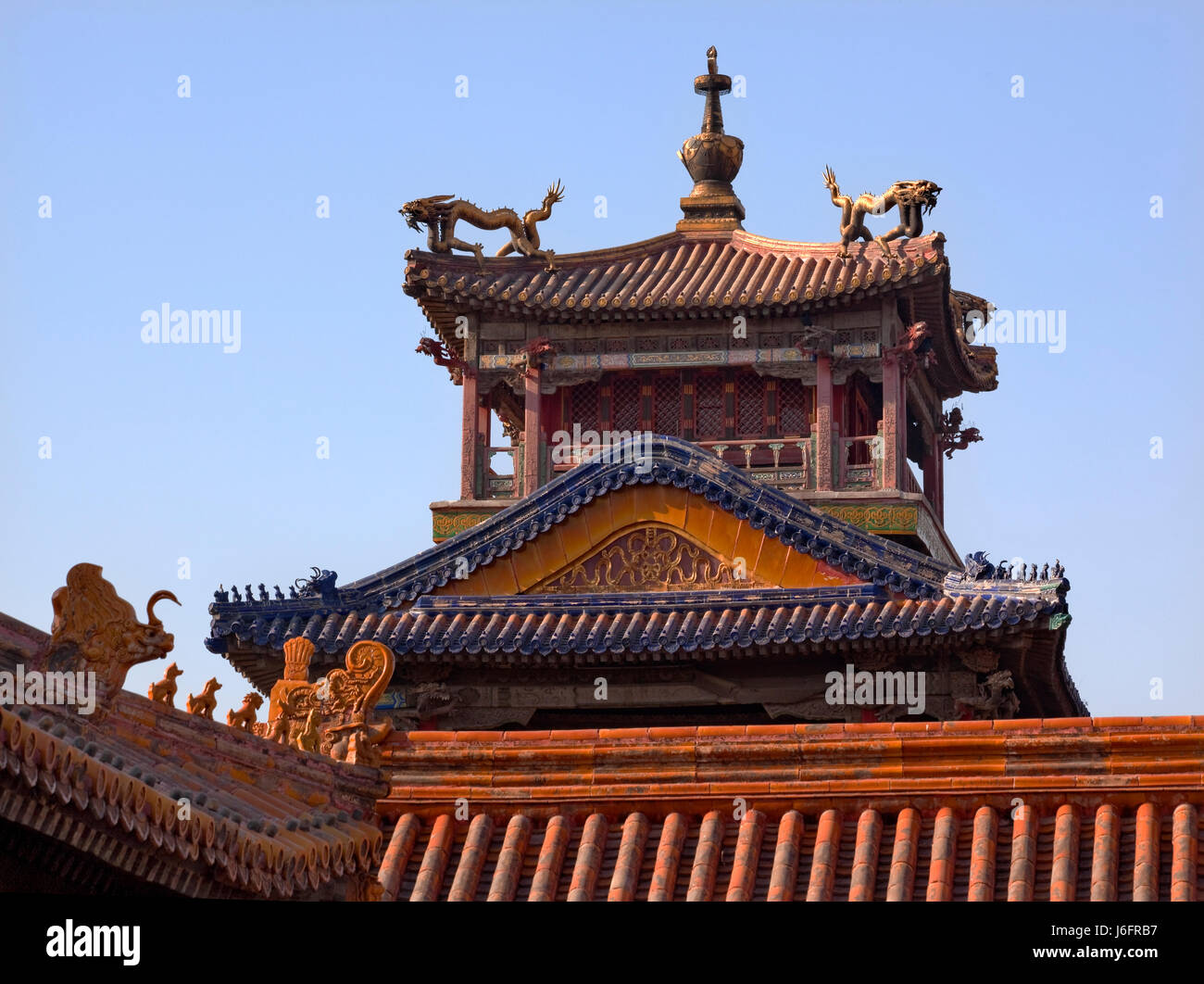 china dragon pavilion beijing blue detail historical monument culture ...