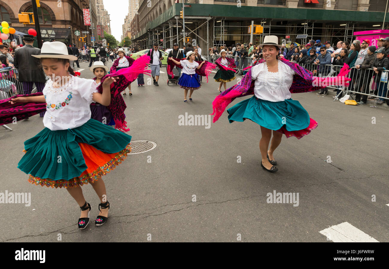 New York, NY USA - May 20, 2017: Latin American dancers dance during ...