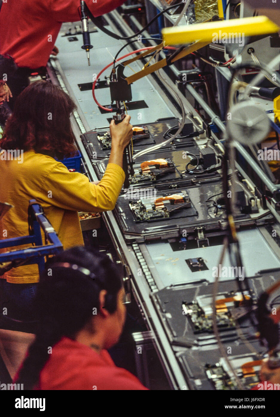 Cupertino, California, USA. 1st Mar, 1991. Factory assembly line for ...