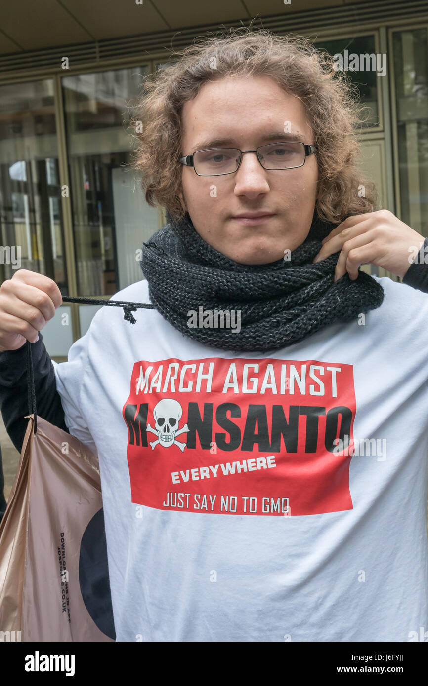 London, UK. 20th May 2017. A woman shows me her t-shirt at The March ...