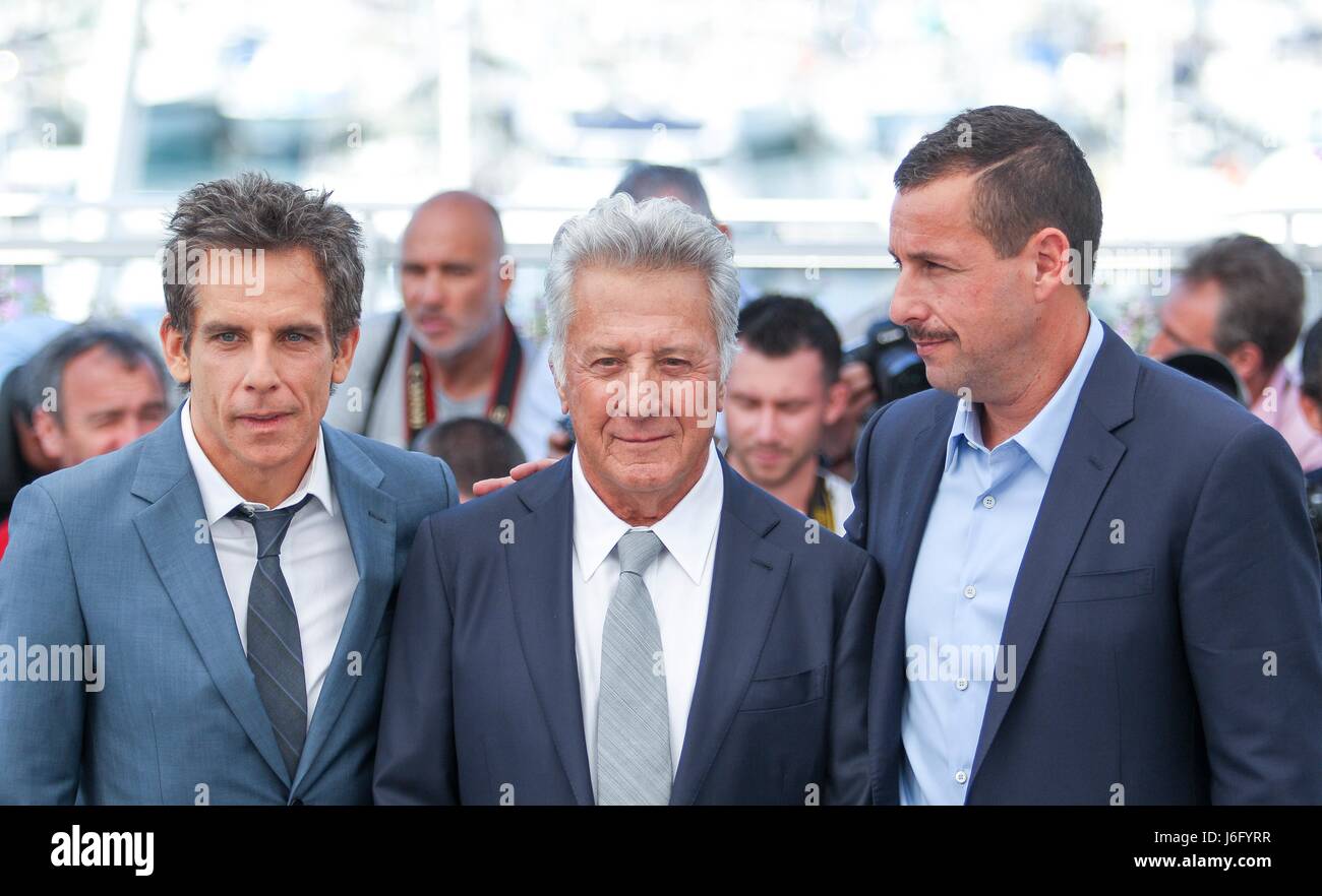Cannes, France. 21st May, 2017. Adam Sandler, Dustin Hoffman, Ben ...