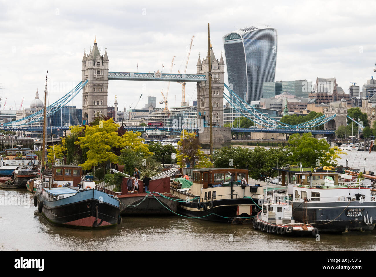 London, UK. 21st May, 2017. People visit the floating Garden Barge ...