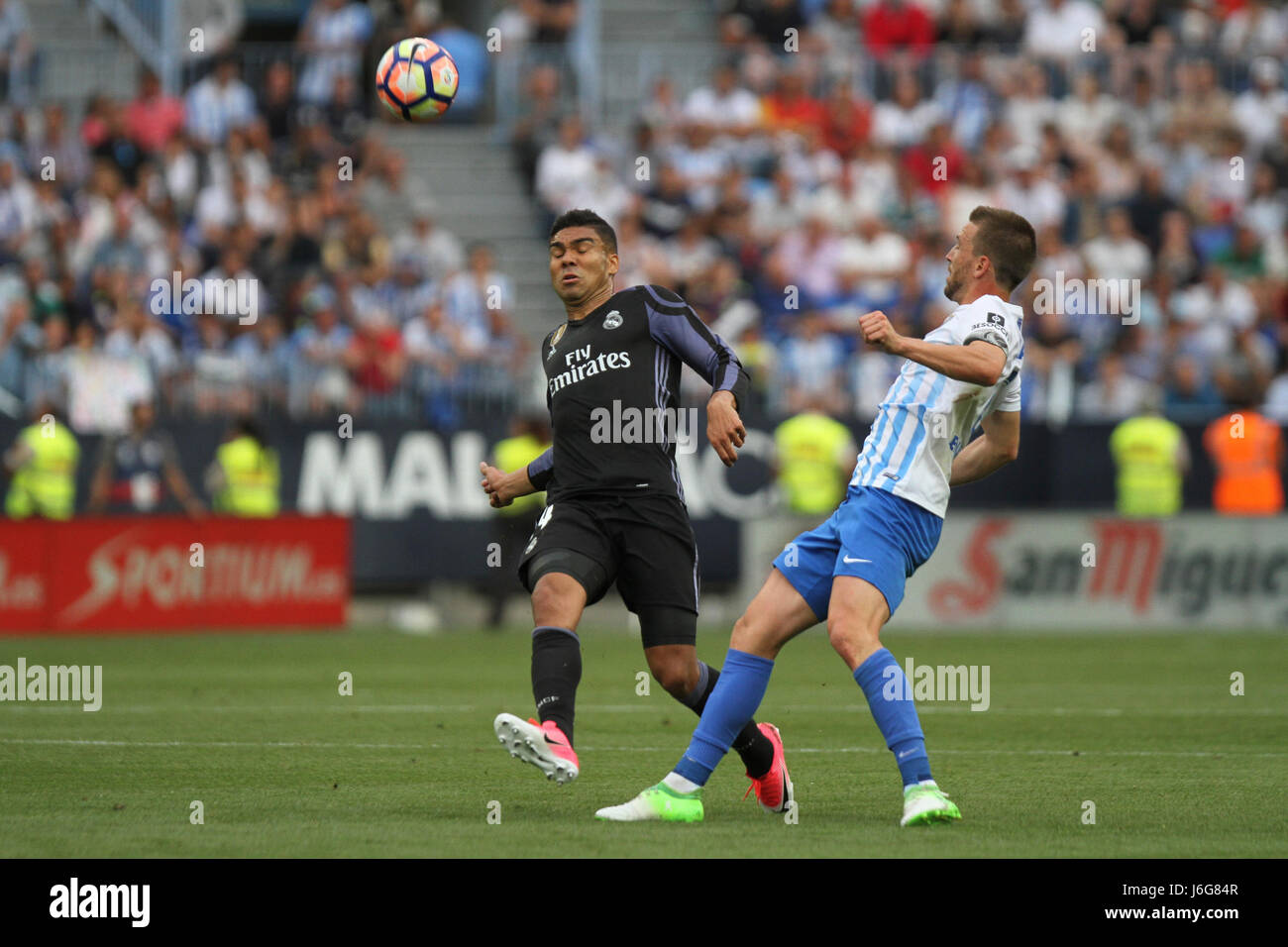 Soccer player Casemiro and Camacho during the Spanish La Liga Santander ...