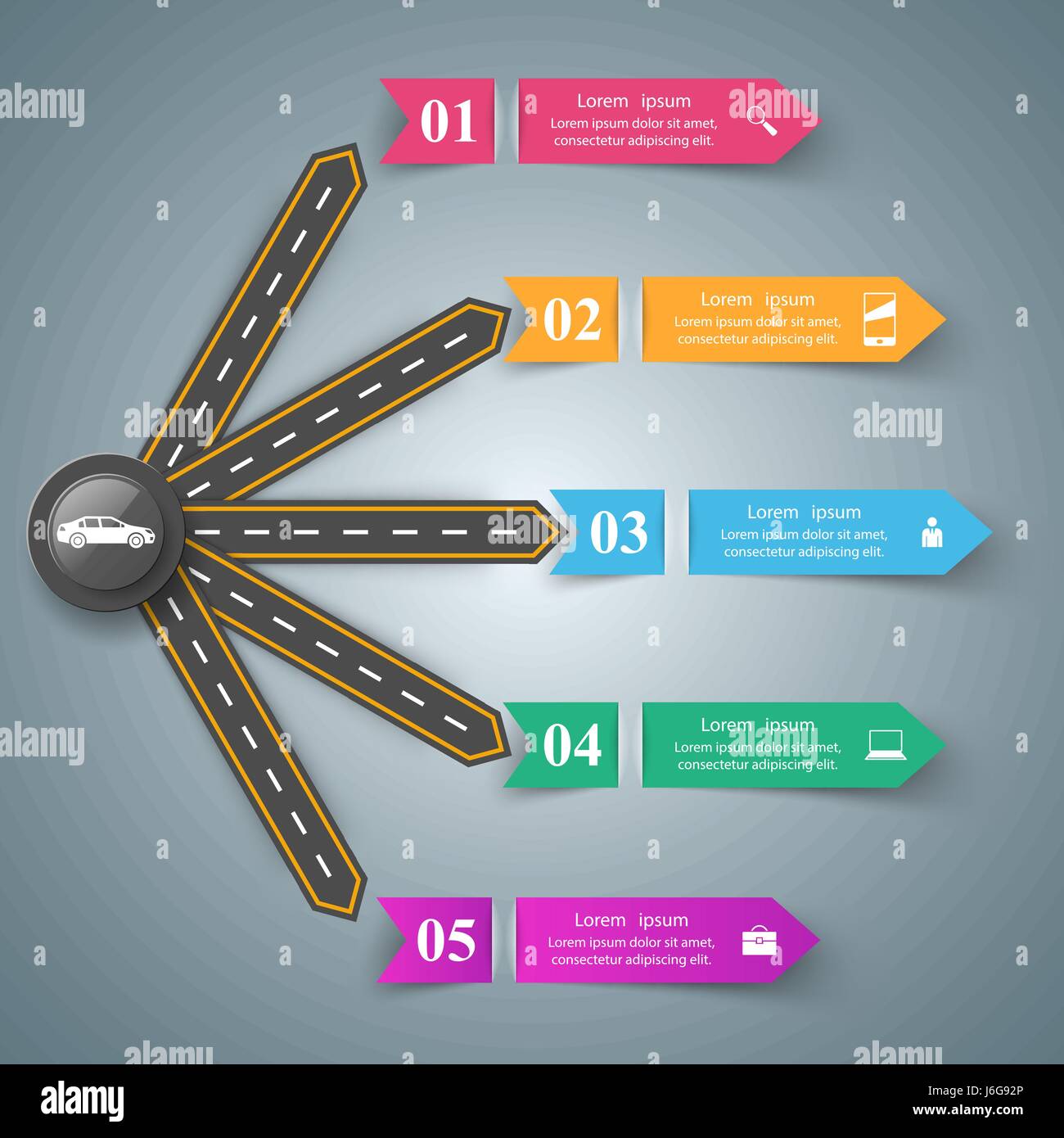 Road infographic design template and marketing icons Stock Vector Image ...