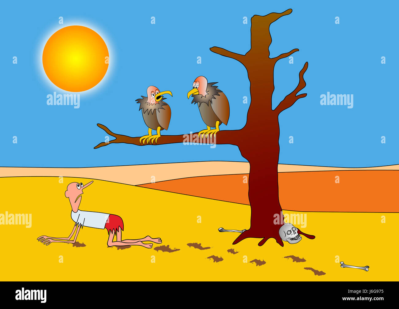 desert wasteland macabre cartoon gruesome desert wasteland accident ...