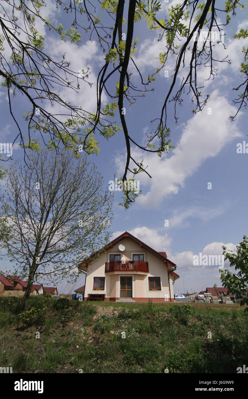 house building landscape scenery countryside nature clouds house ...