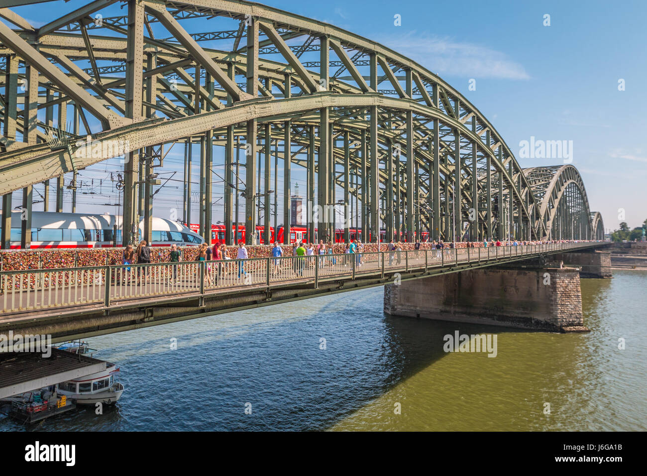Nice view of Bridge in Cologne Stock Photo - Alamy