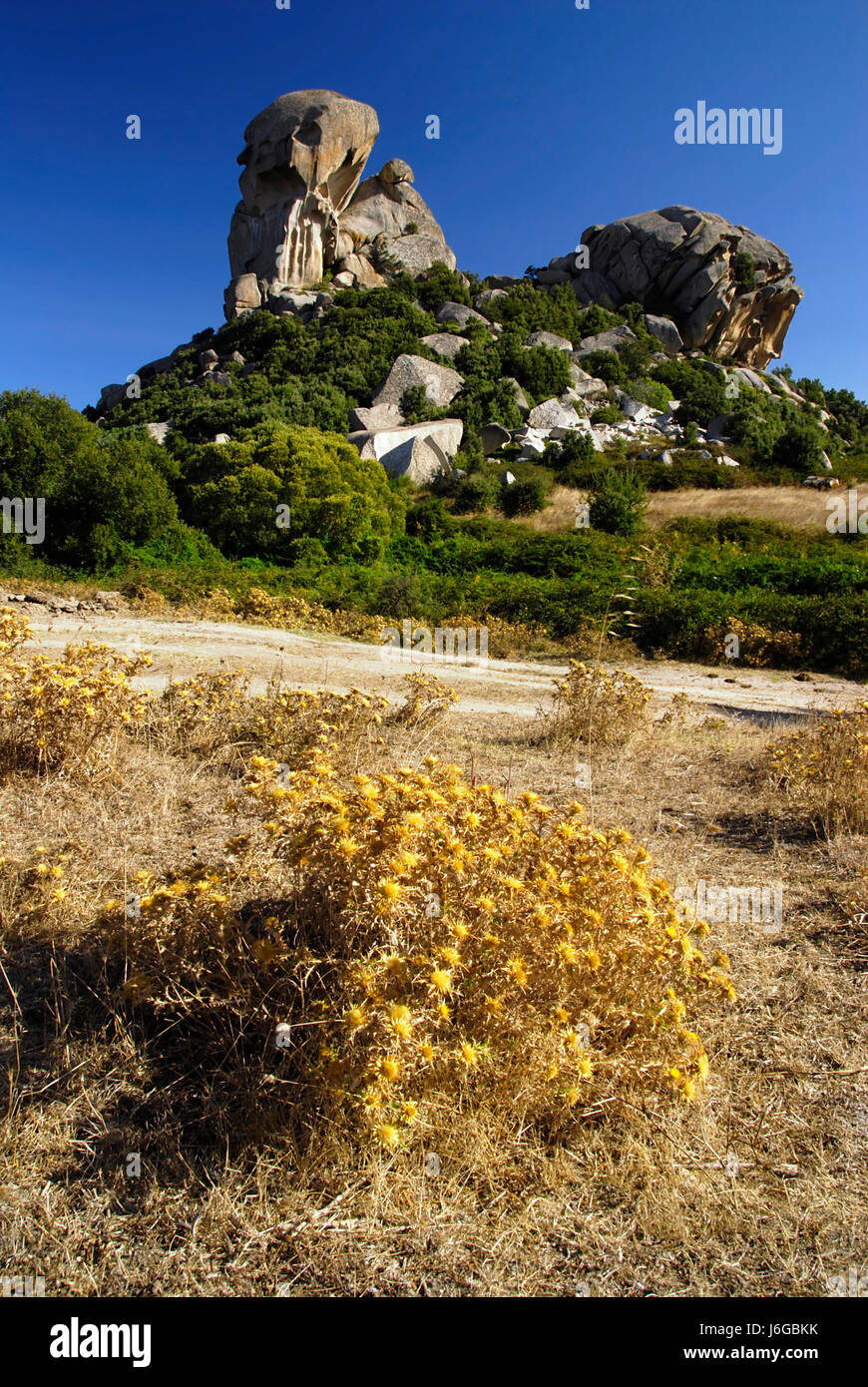 stone rock boulder landscape scenery countryside nature sardinia italy ...
