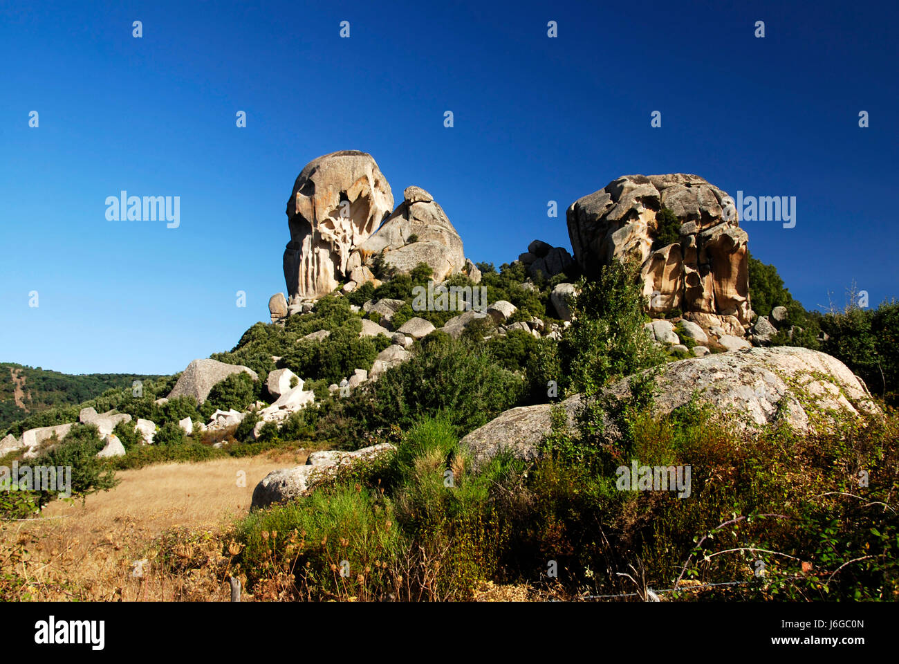 stone rock boulder landscape scenery countryside nature sardinia italy ...