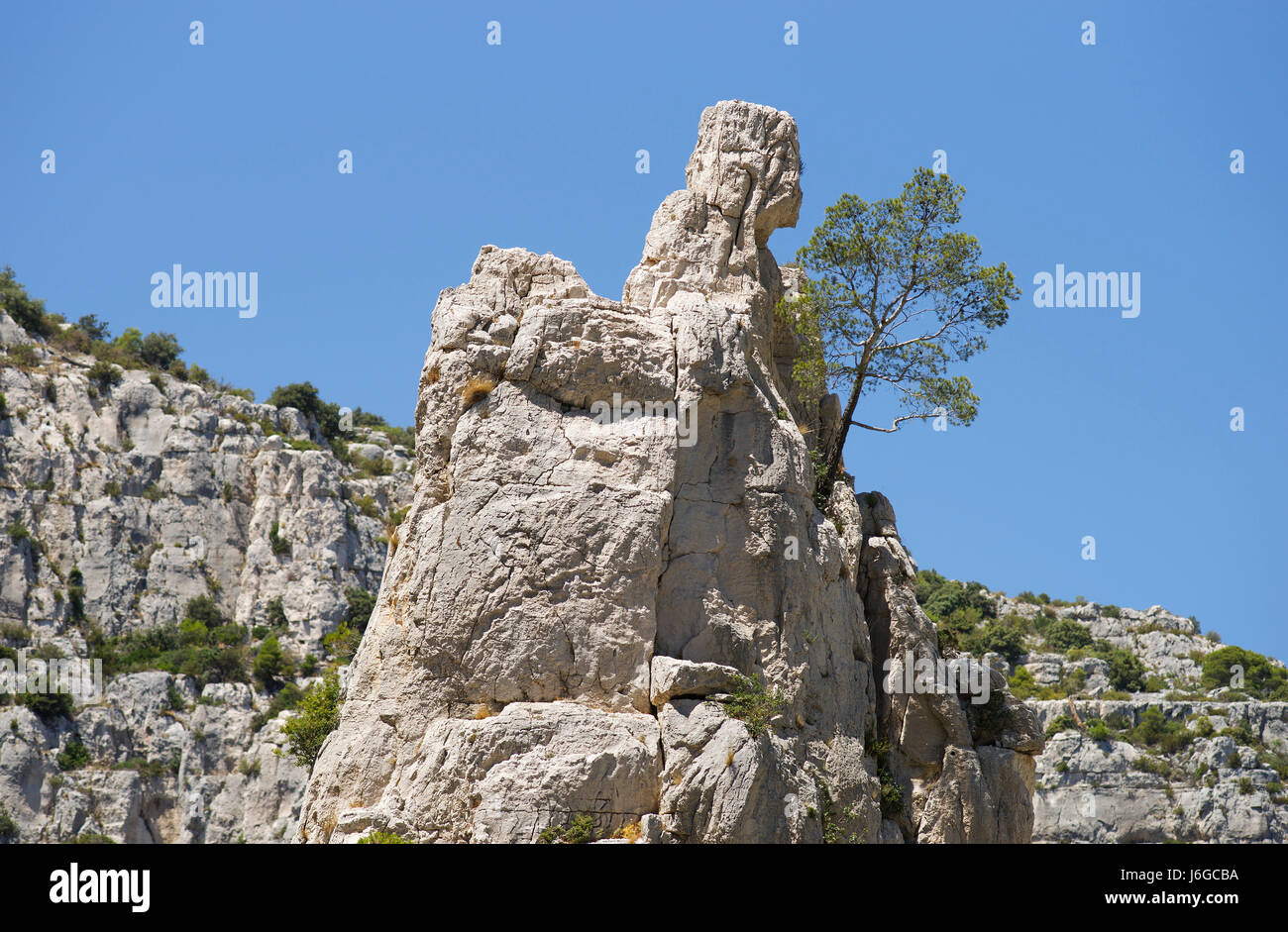 typical rock formation in southern france Stock Photo - Alamy