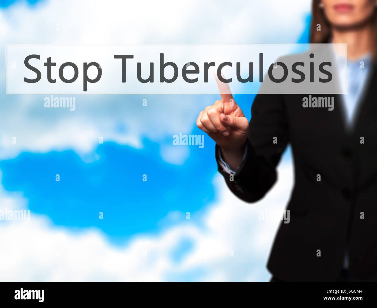 Stop Tuberculosis - Businesswoman hand pressing button on touch screen ...