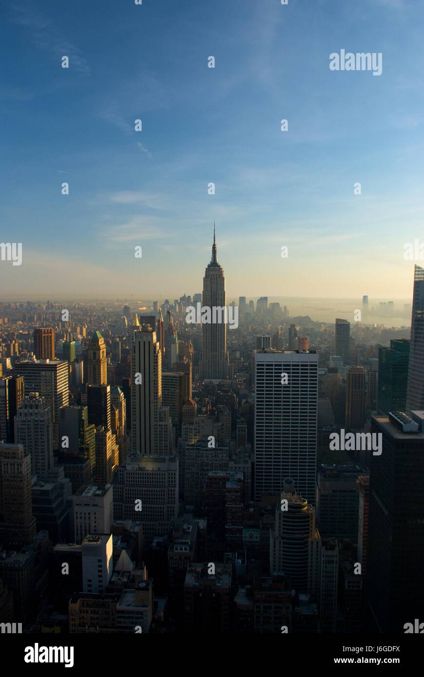 manhattan state empire building city town horizon depth depths ...