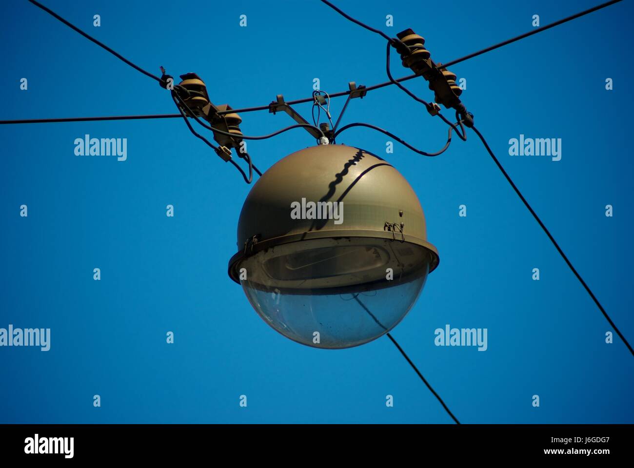 blue shiner light lamp luminary firmament sky street road glass chalice ...