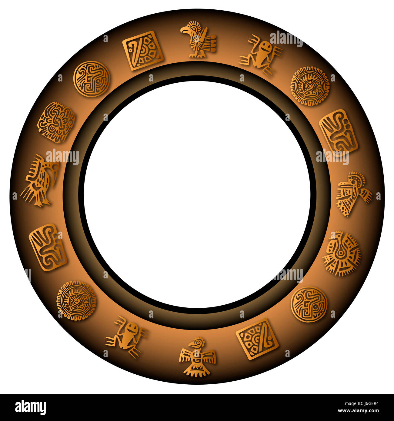 brown border with mexican symbols Stock Photo - Alamy