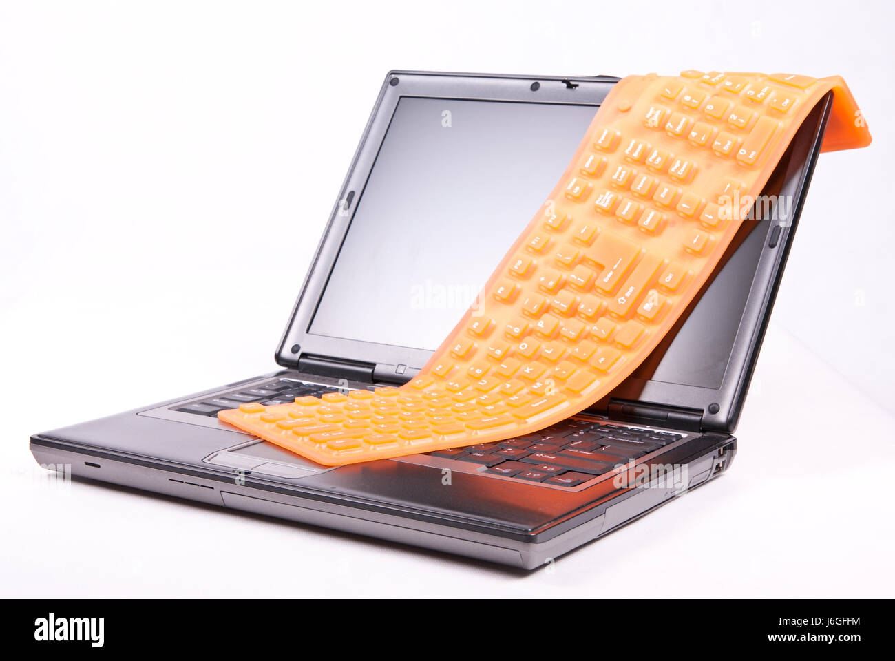 office laptop notebook computers computer keyboard flexible orange ...