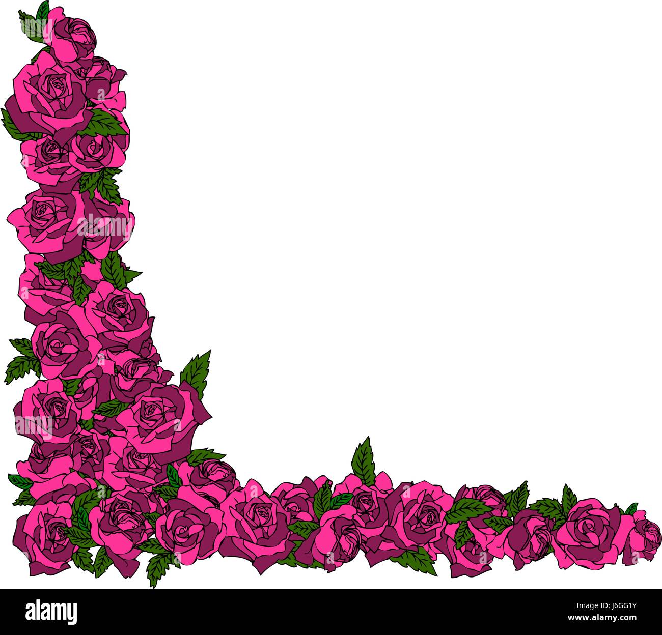 pink roses frame Stock Photo - Alamy