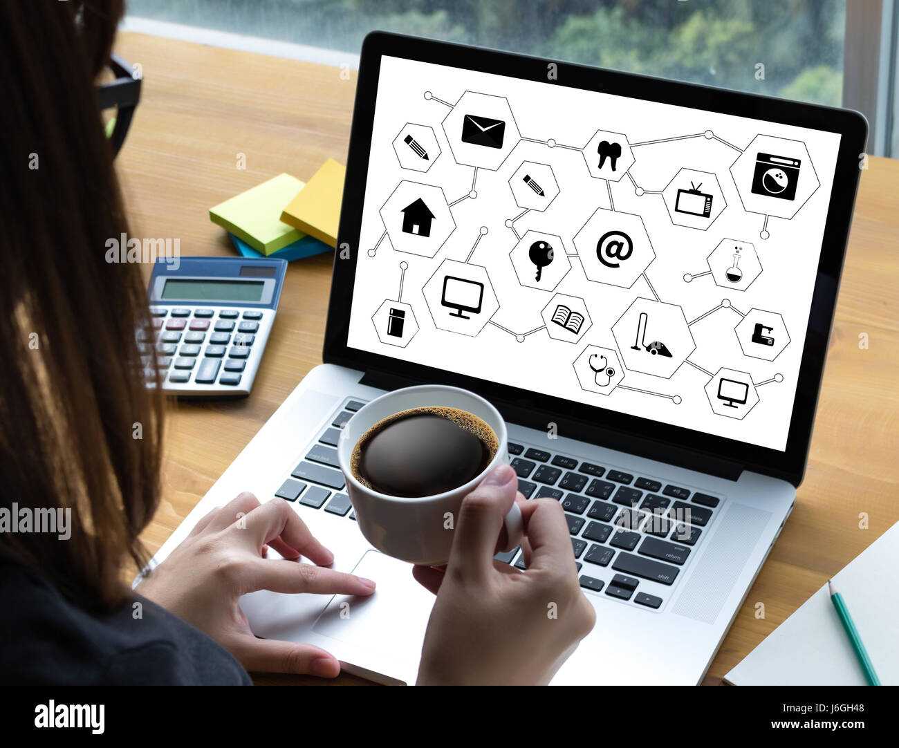 people using smart phone,laptop, online banking payment communication ...