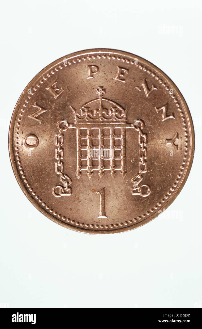 currency coin england copper one number penny money currency coin ...