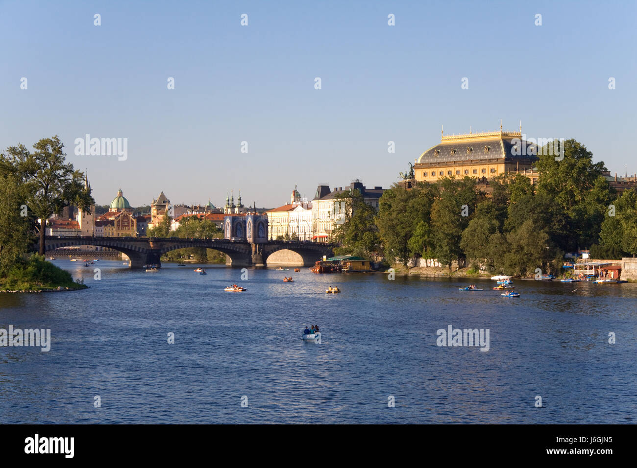 prague vltava river bridge Stock Photo - Alamy