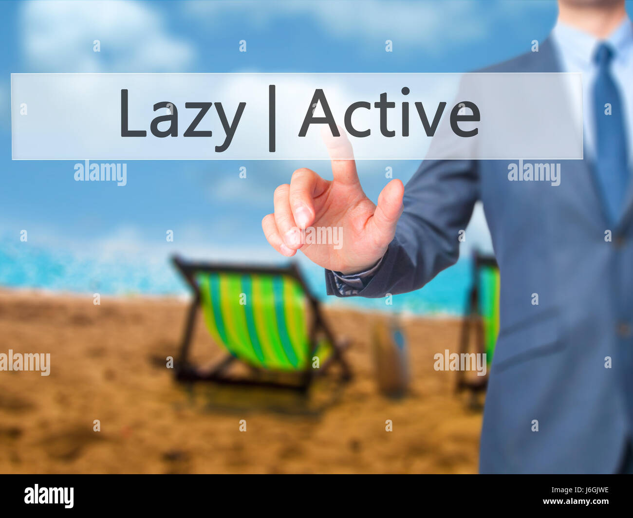 Active Lazy - Businessman press on digital screen. Business, internet ...