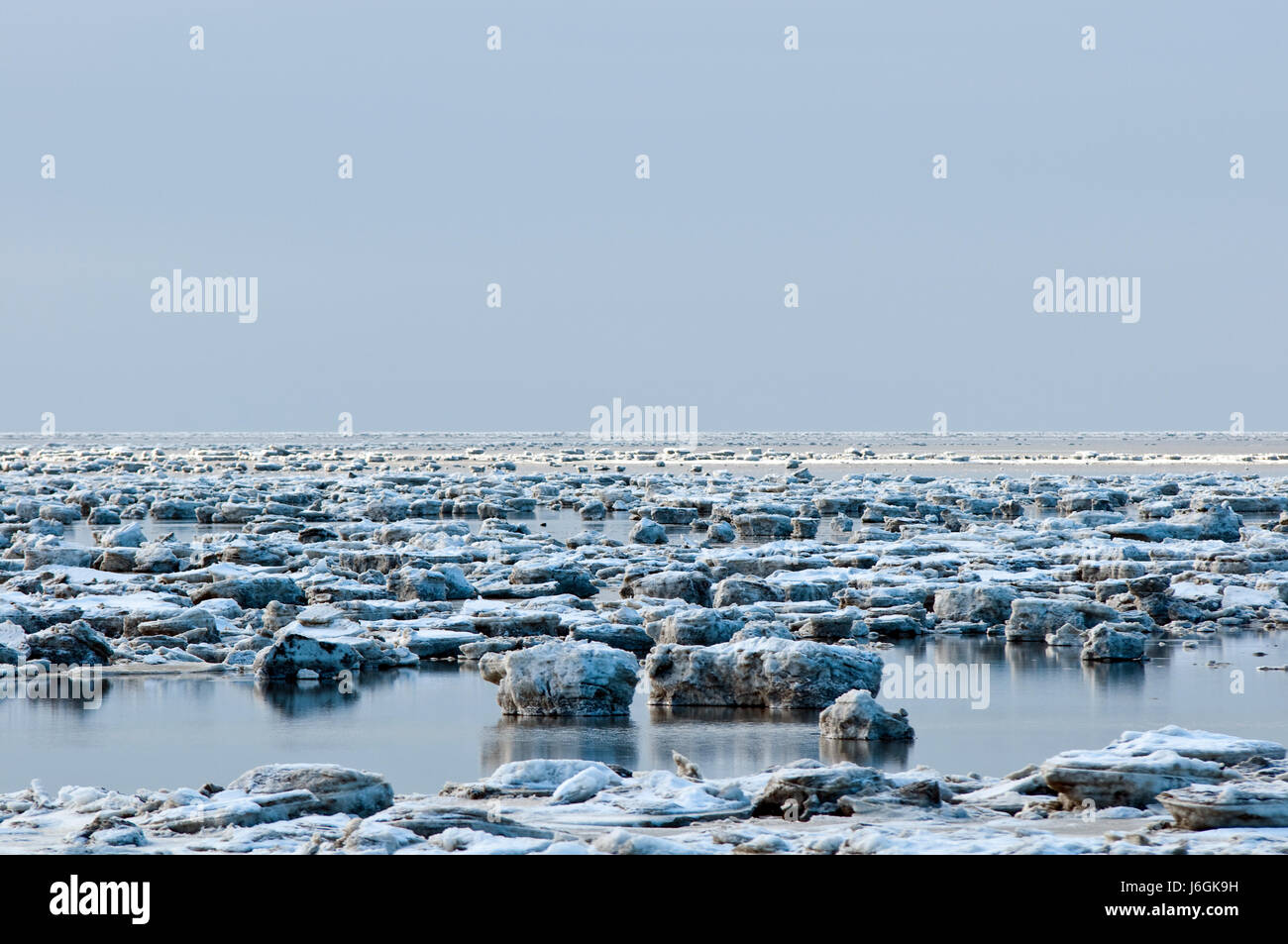 winter ice watt floes mud flats snow winter national park cold water ...