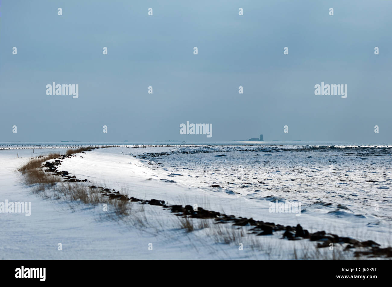 winter ice watt floes mud flats snow winter national park cold water ...