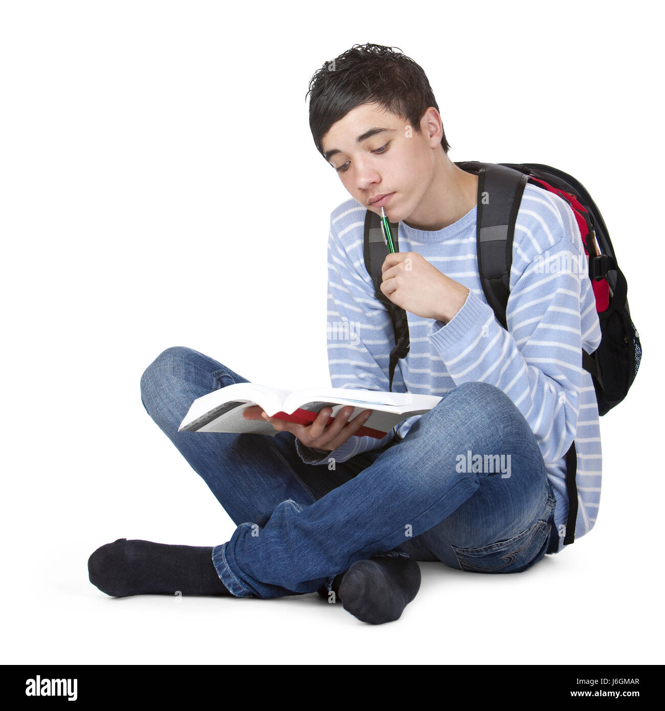 study pupil learn eye organ concentrated teenager student problem boy ...