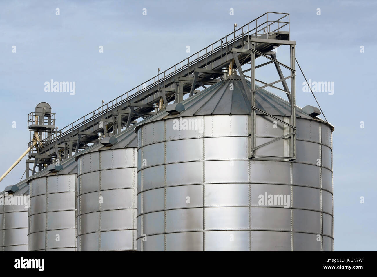 agriculture farming farm tank metallic reservoir storage blue tower ...