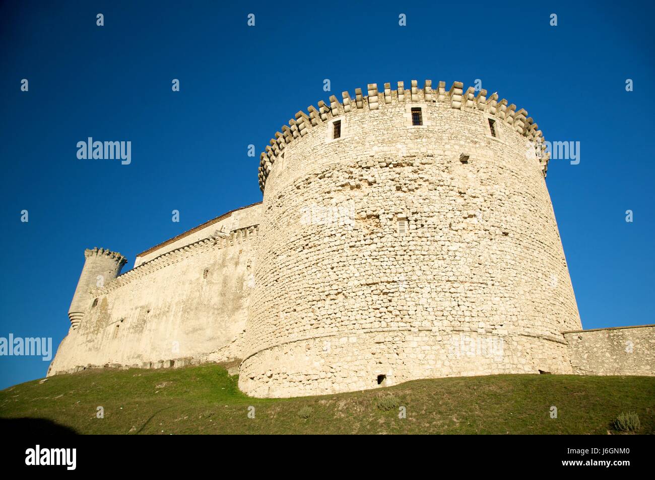 tower monument stone spain castle turret landmark ancient chateau blue ...