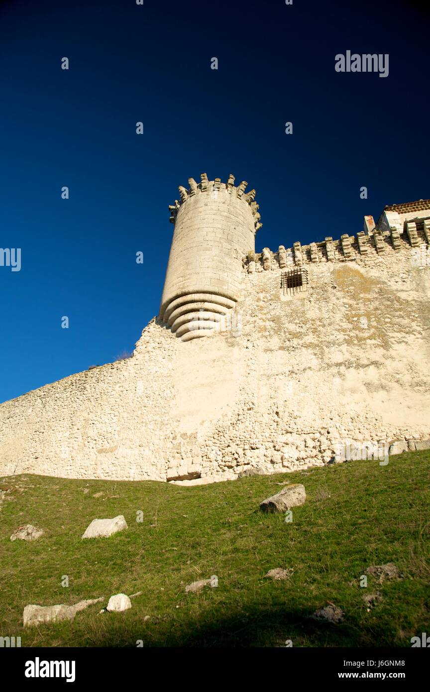tower monument stone spain castle turret landmark ancient chateau blue ...