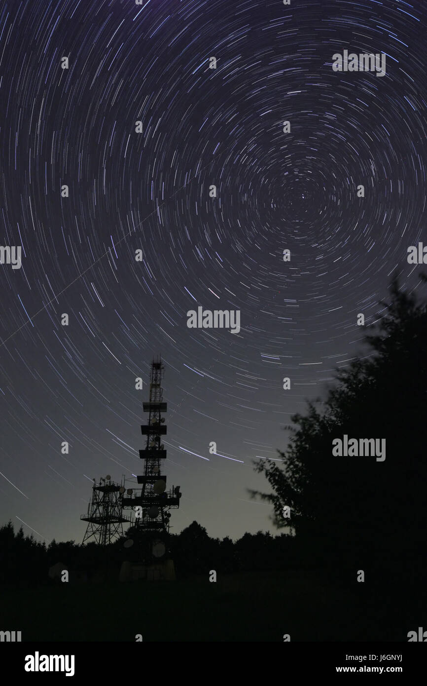 night nighttime mast transmitter stars asterisks polestar astronomy ...