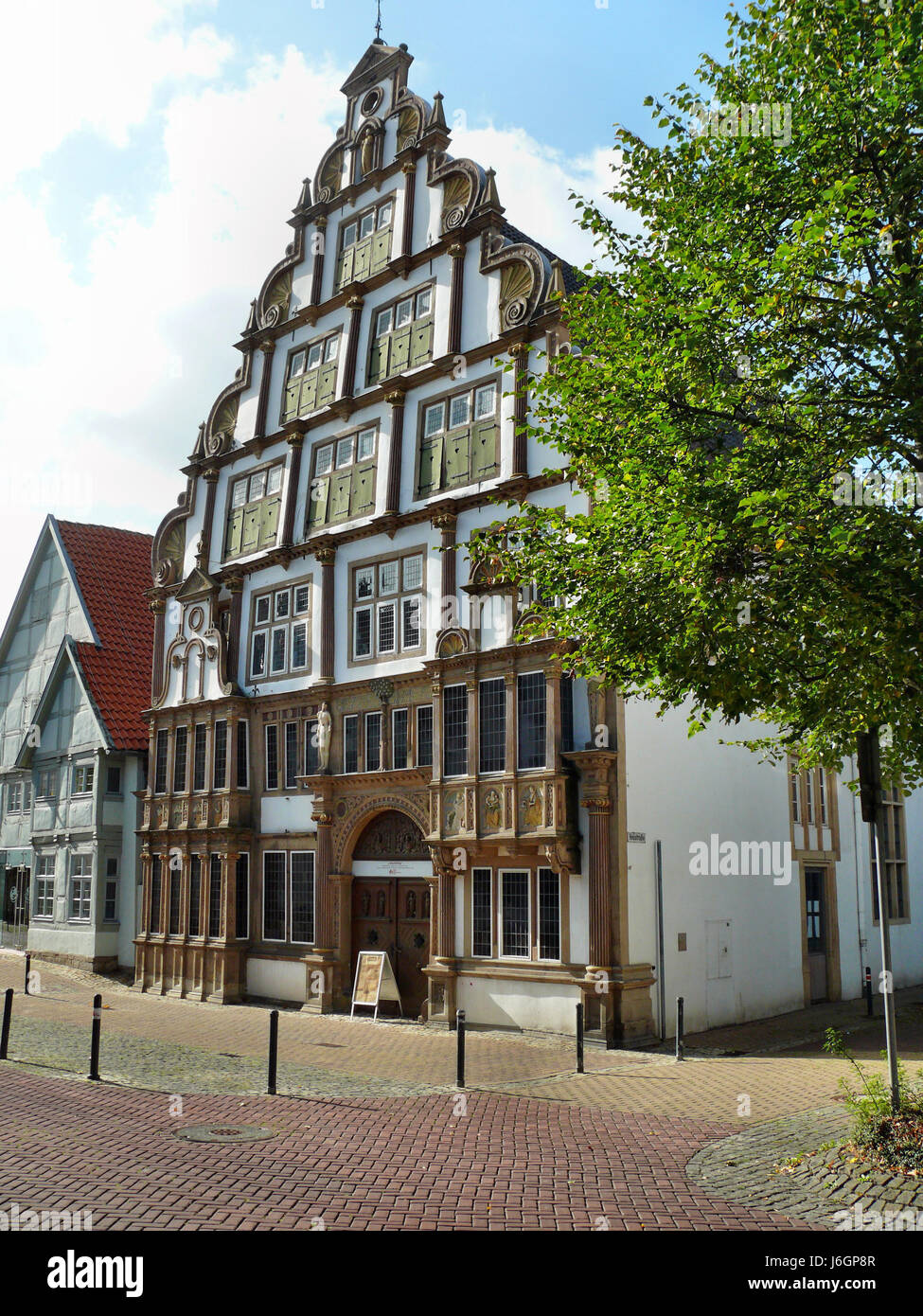 house building sightseeing frame-work Hanseatic city facade buildings ...