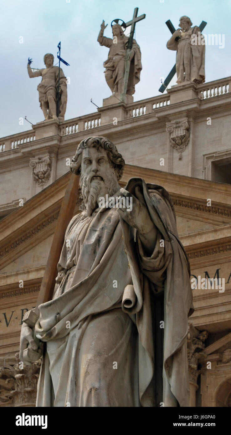 church statue europe petersdom Rome roma vatican italy blue church ...