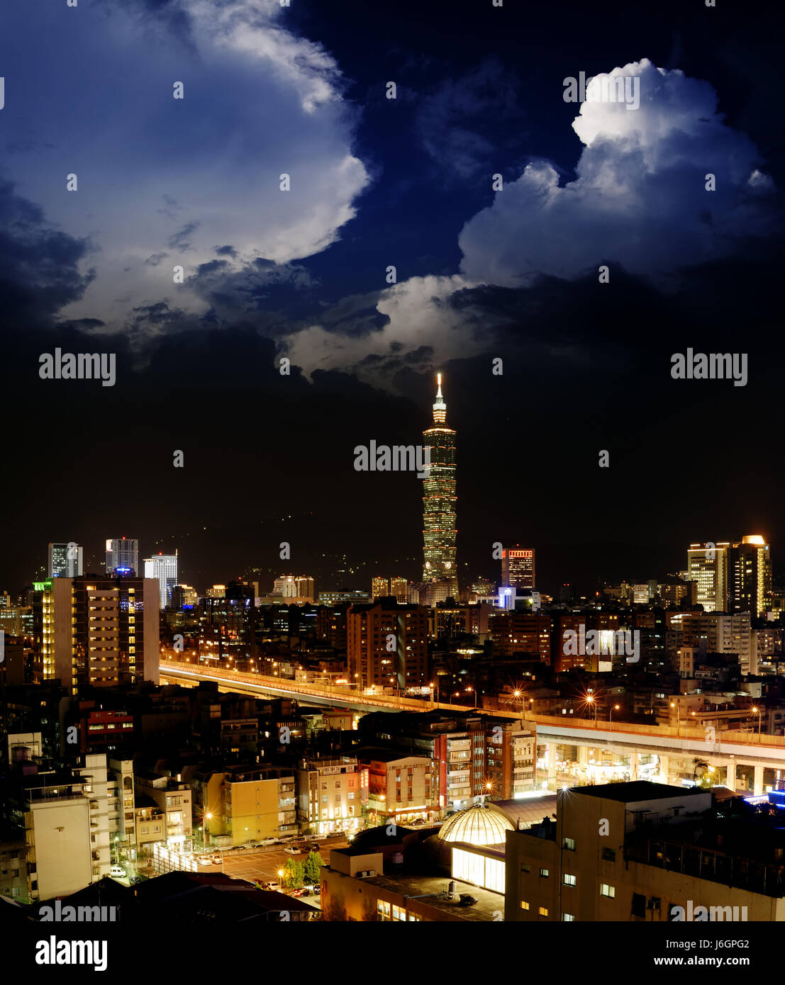 city town asia night nighttime asian home flat apartment landmark blue ...