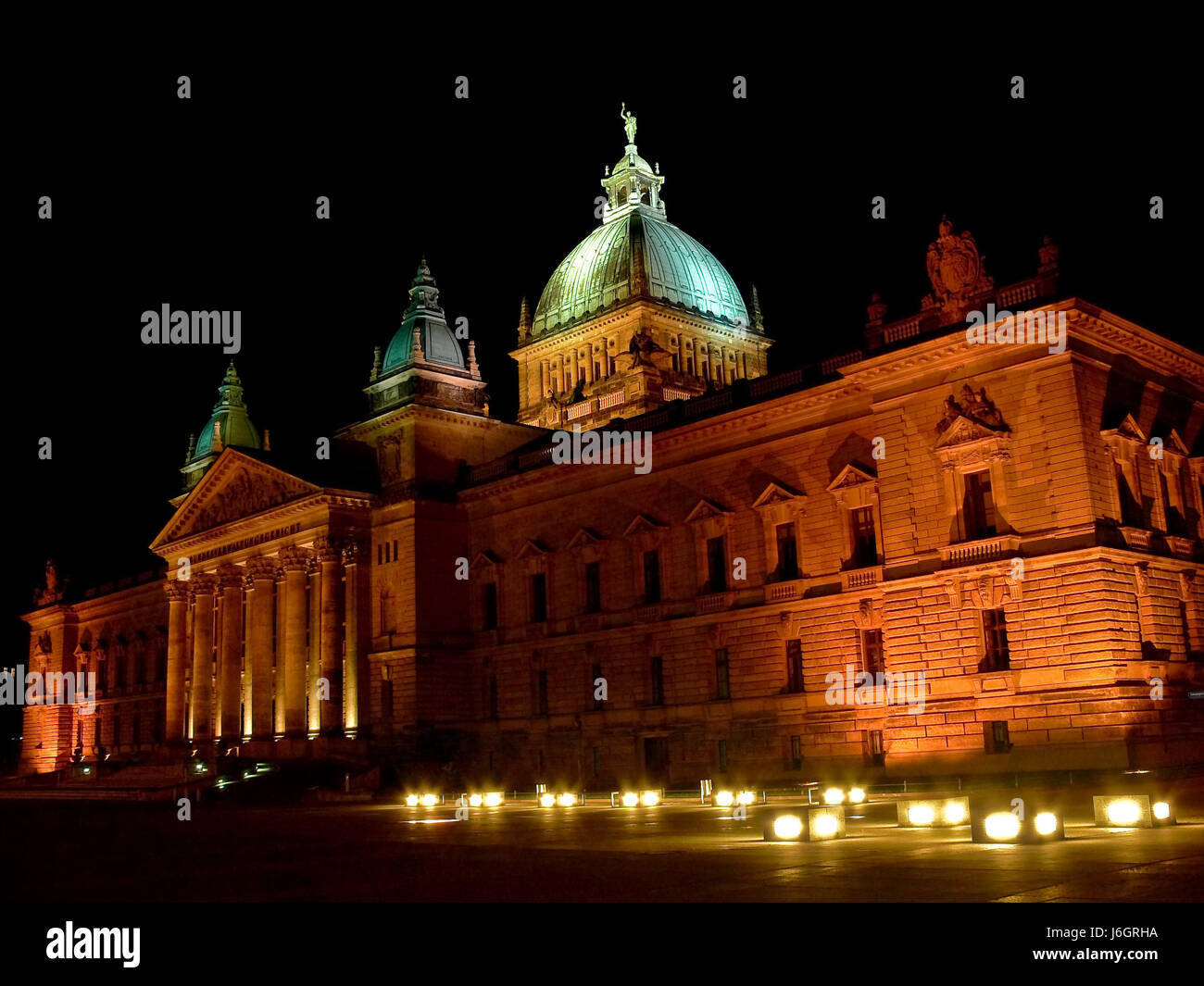 monument night nighttime germany german federal republic saxony Leipzig ...