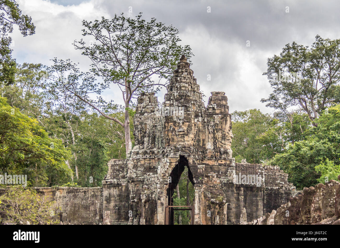 Angkor Thom Gate in Cambodia Stock Photo - Alamy