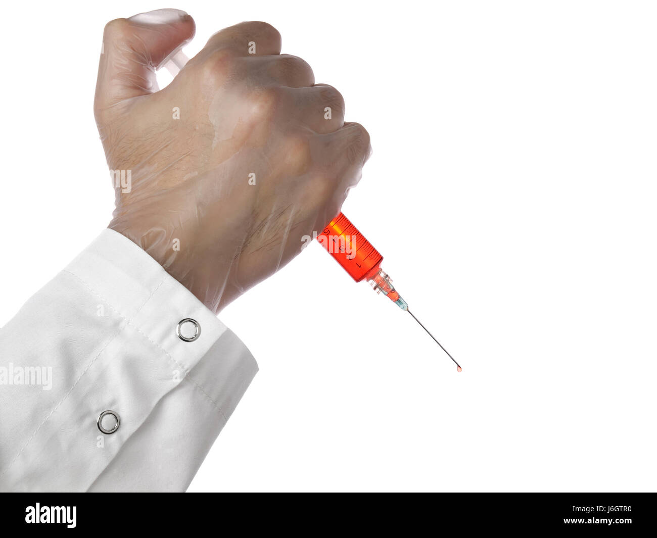 hand medicinally medical drop shot gloves injection lap syringe red ...