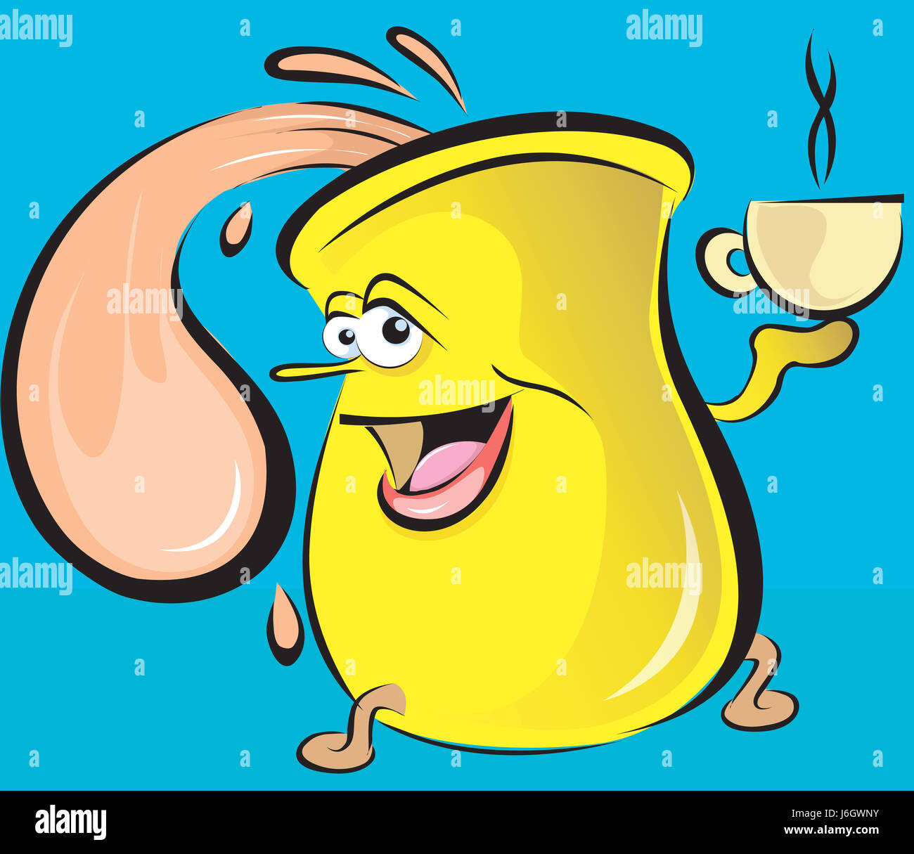cup tea hot morning hotter cartoon coffee tomorrow comic steam ...