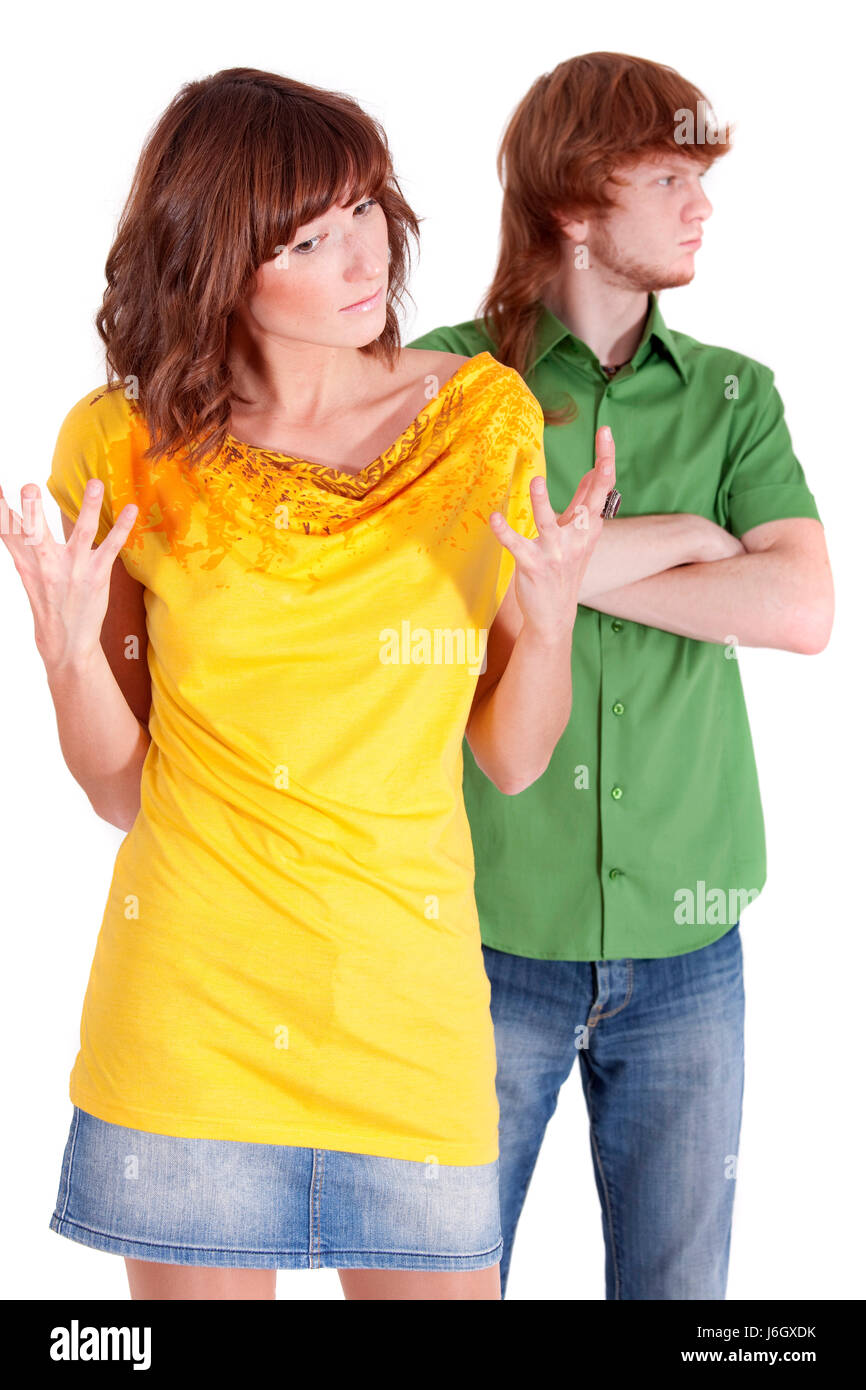 frustrated quarrel jealousy couple pair woman friendship female ...