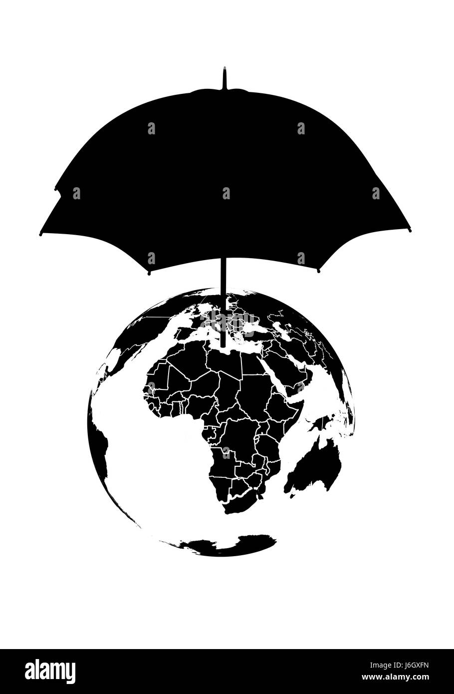 environmental protection umbrella globe planet earth world climate ...