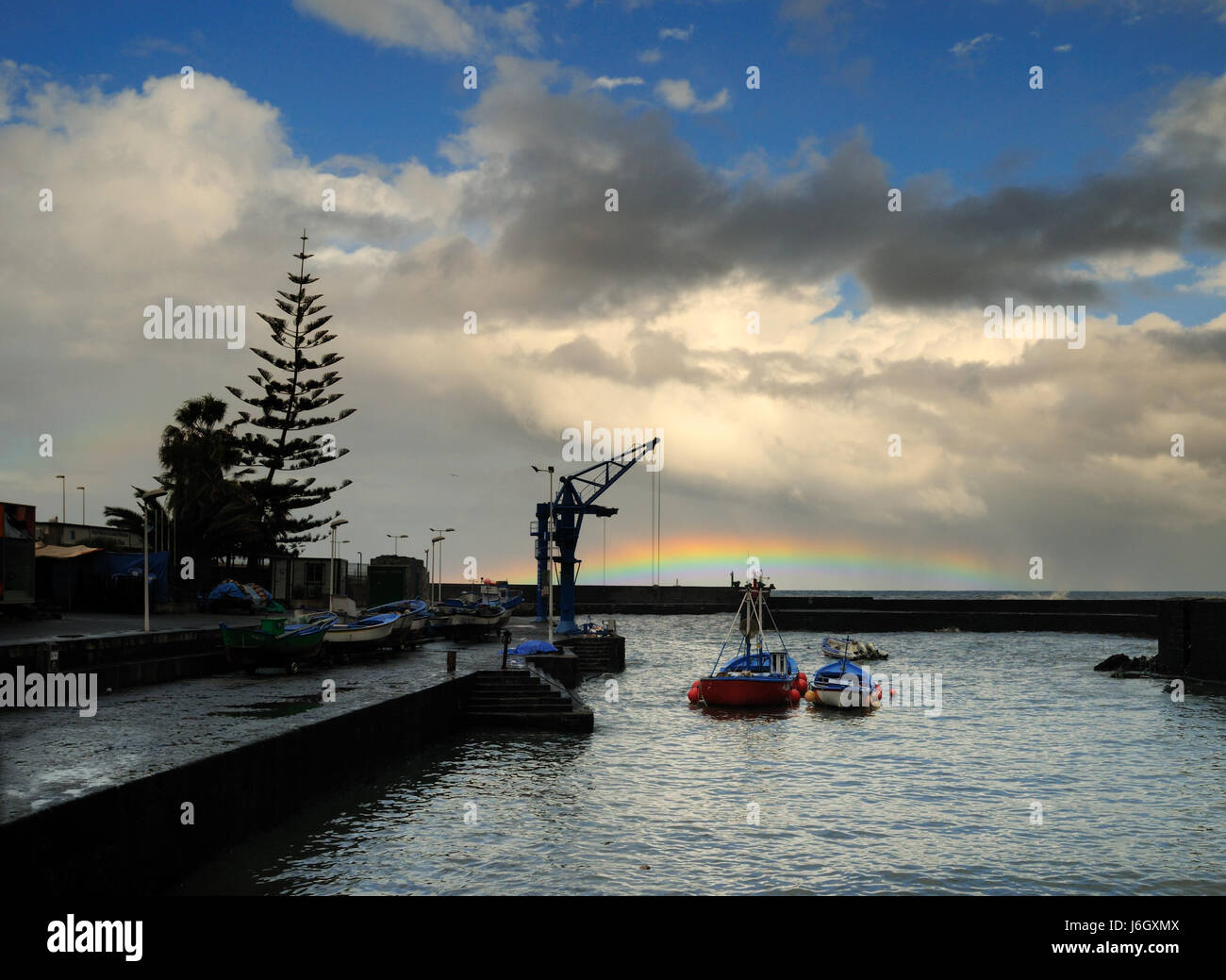 spain harbor rainbow boats sailing boat sailboat rowing boat boat ...
