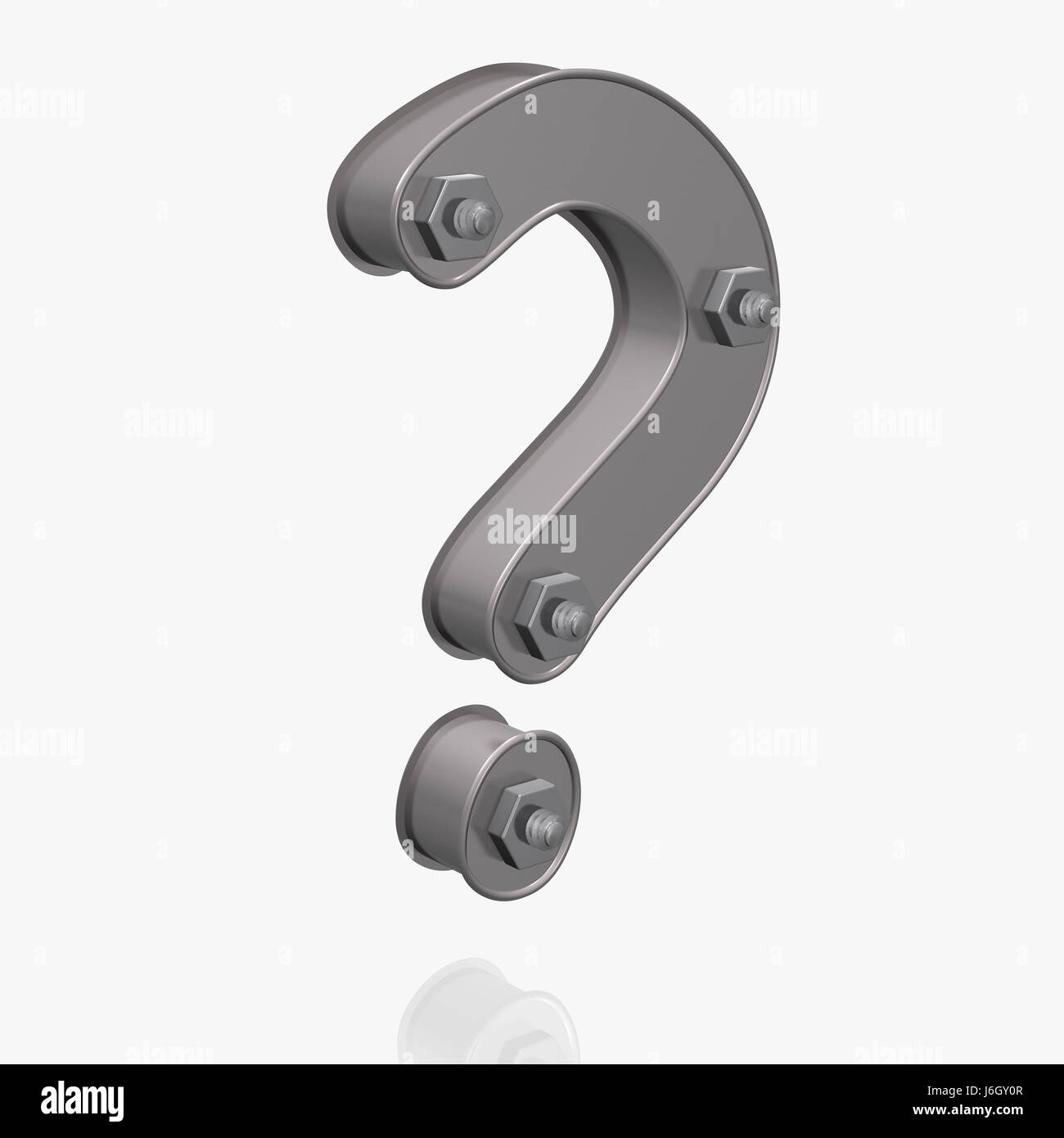screw metal sheet metal letter character question mark blockletters ...