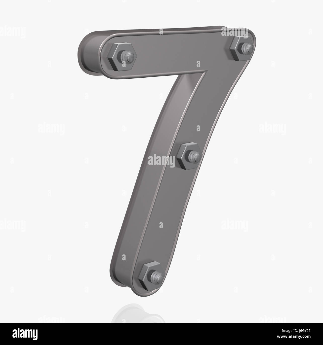 screw metal sheet metal character seven number metallic sign signal ...