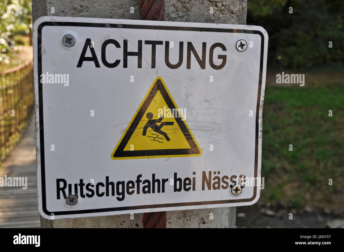 Rope Bridge Warning Sign High Resolution Stock Photography and Images ...